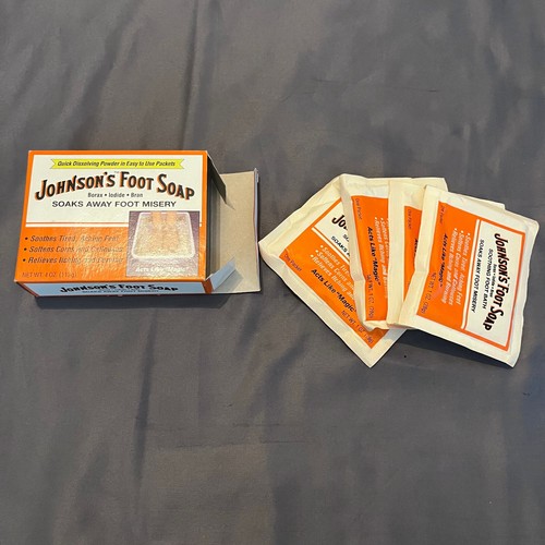 Johnsons Foot Soap Powder Orignal Box 4 Packets 1 Oz Each Discontinued ...