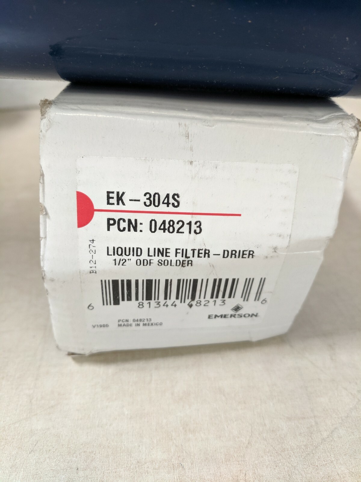 Emerson, Liquid Line Filter Drier, For 1/2" O.D. Solder EK-304S PCN ...