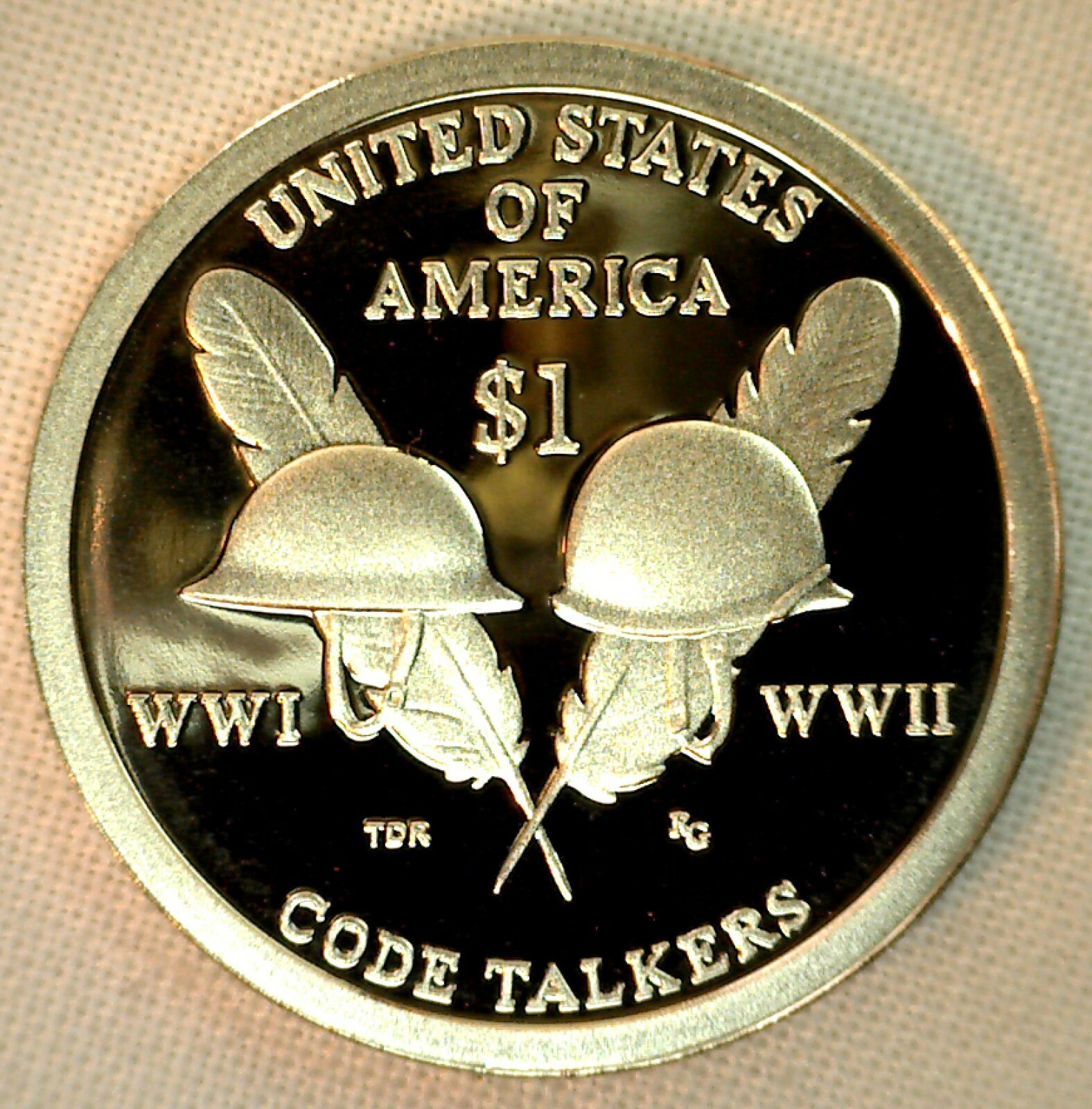 2016 S Sacagawea Dollar Native American WWI Code Talkers Proof Golden ...