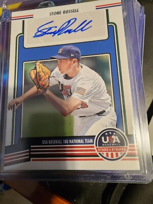 2023 Panini USA Baseball Stars & Stripes - STONE RUSSELL AUTO #18U-SR ...
