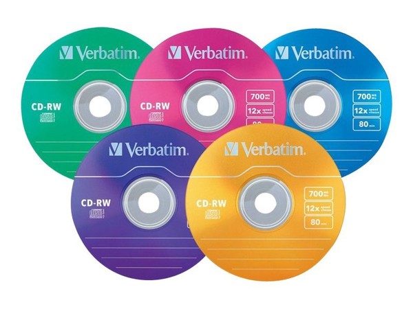 Verbatim 700mb 4x-12x 80 Minute Color Rewritable Disc Cd-rw 20-disc ...