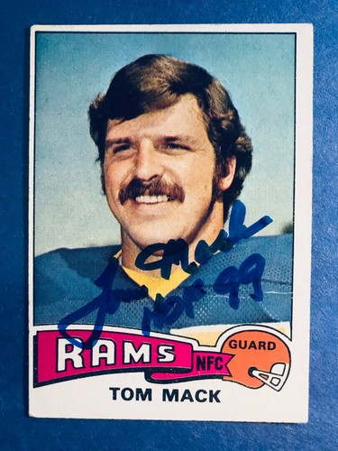 SIGNED TOM MACK AUTOGRAPHED 1976 TOPPS FOOTBALL CARD RAMS HOF | eBay