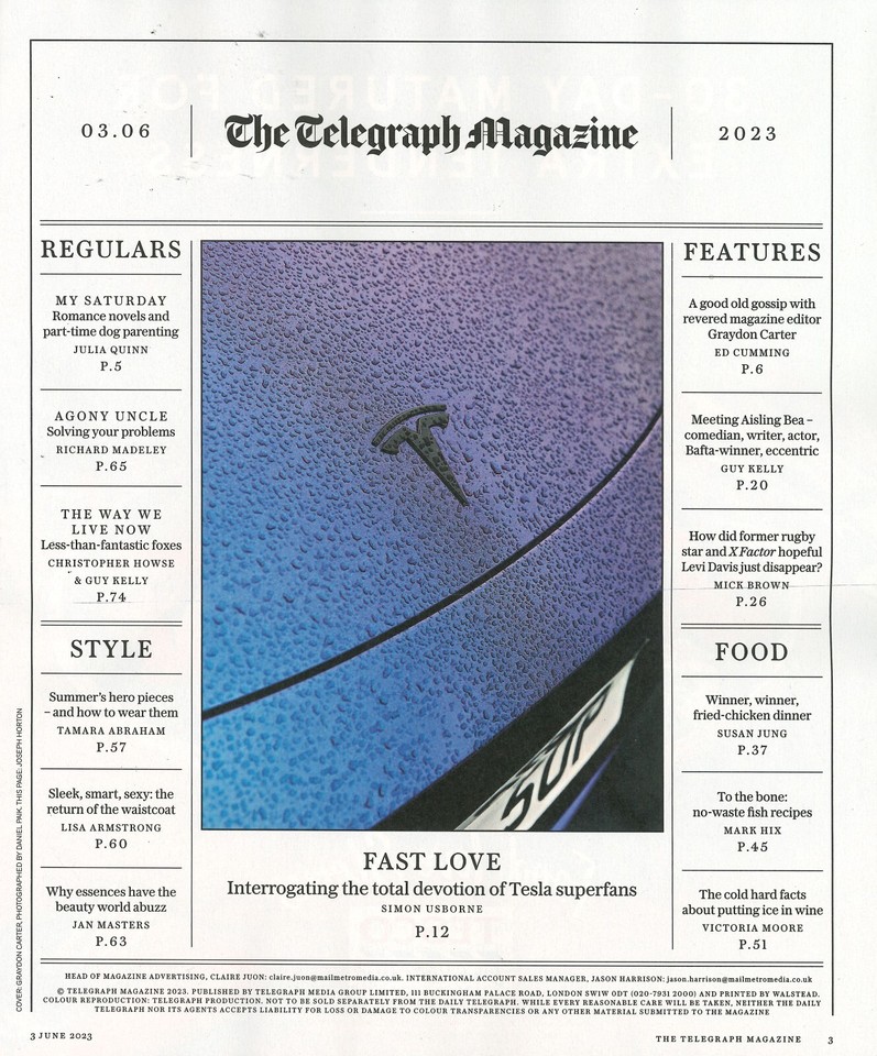 Telegraph Magazine, Graydon Carter, Aisling Bea, Julia Quinn, Levi ...