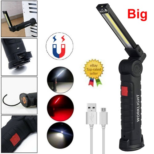 Big Work Light LED COB Mechanic Flashlight Lamp Rechargeable Magnetic ...