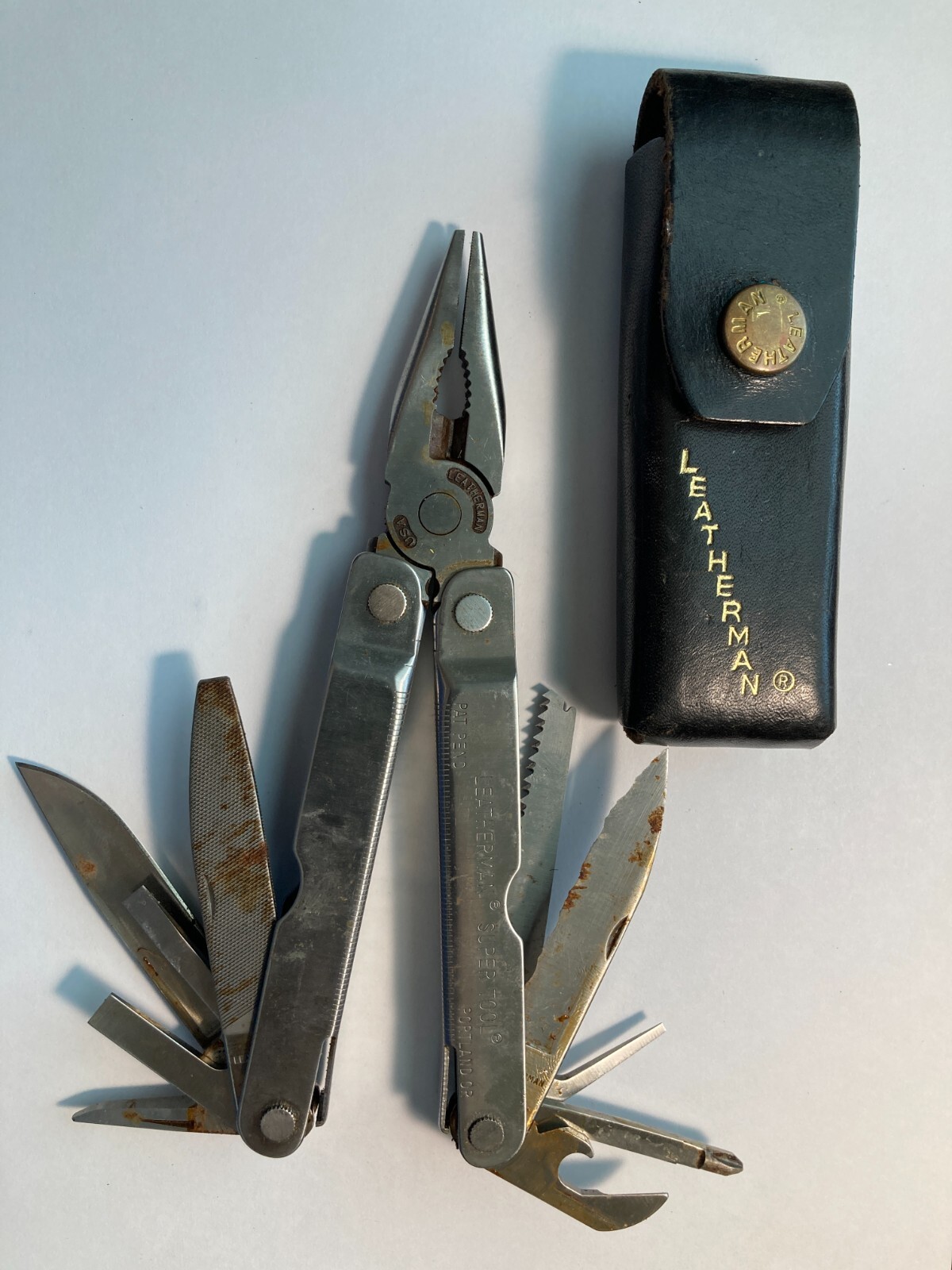 Vintage LEATHERMAN Original SuperTool Multi-Tool Retired LEATHER SHEATH ...