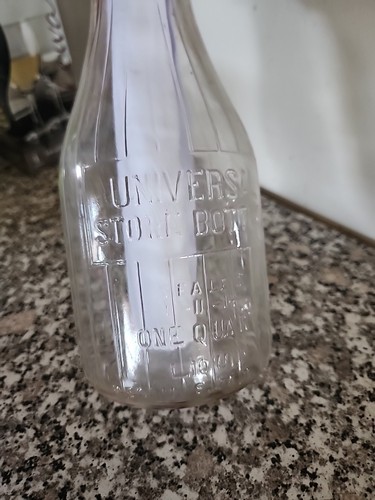 Vintage Glass Universal Store Bottle One Quart Liquid 5 Cent Sealed 1 ...