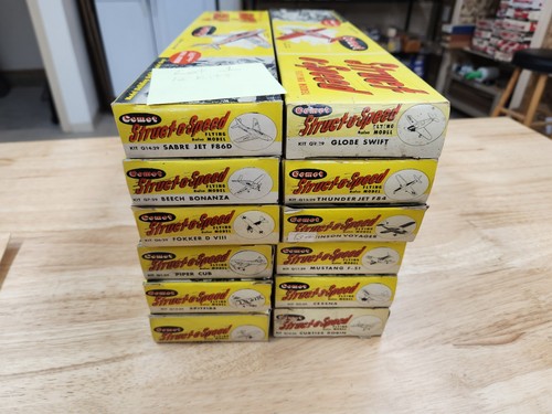 Vintage Comet Struct-o-Speed balsa model airplane kit lot. 12 kits LOT ...