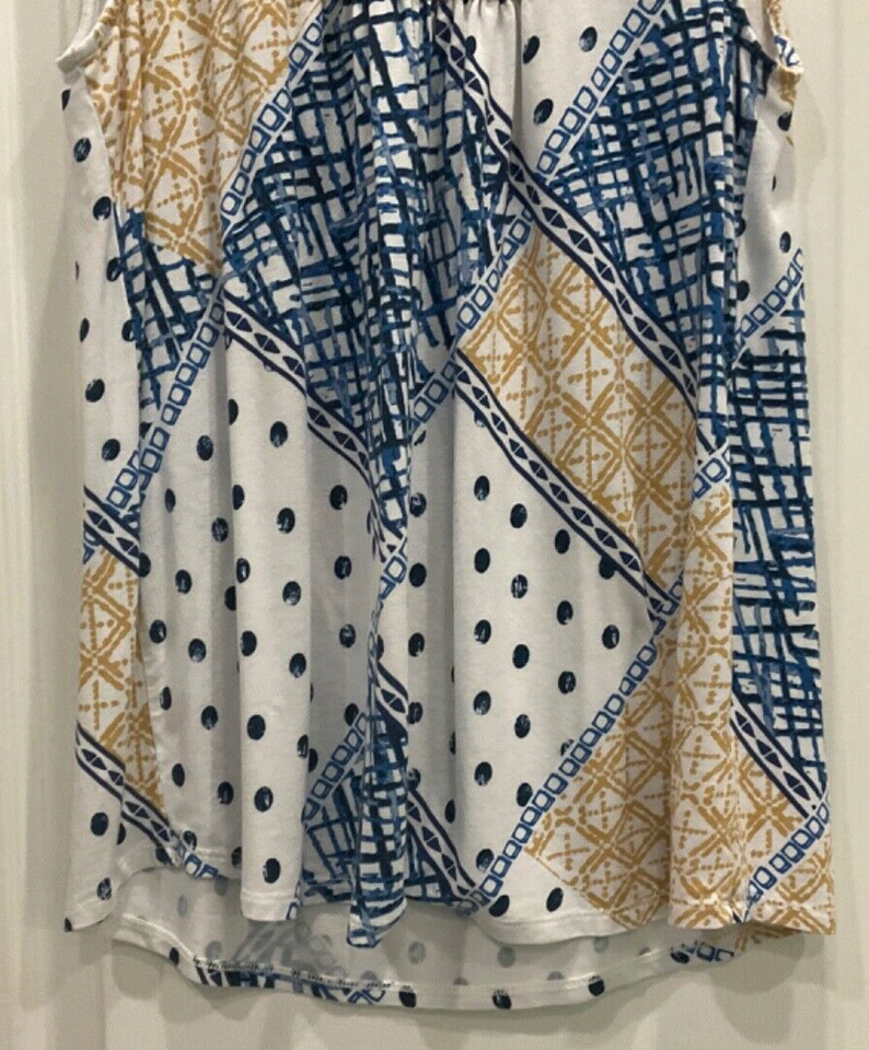 Love Appella Tank Top Size M Blue White Beige Sleeveless Open Weave ...