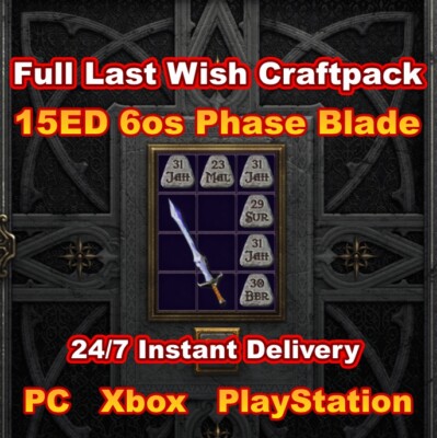 Last Wish Craftpack ⭐ Ladder S10 PB 15ED Diablo II Resurrected D2R SC PC/Xbox/PS | eBay