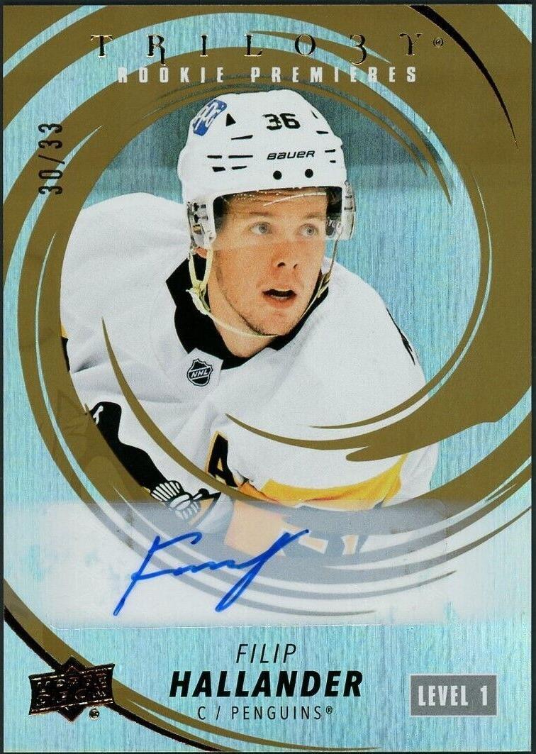 2022-23 Upper Deck Trilogy - Rookie Premieres Filip Hallander #221 Gold ...