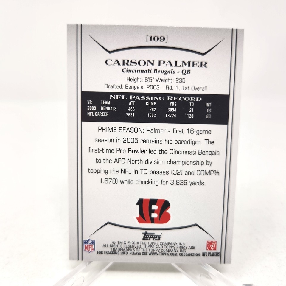 2010 Topps Prime Carson Palmer #109 Cincinnati Bengals NFL (a35) | eBay