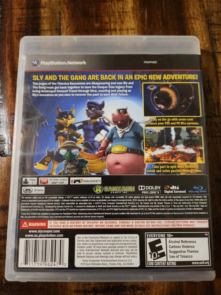 Sly Cooper: Thieves in Time (Sony PlayStation 3, 2013) Game And Case ...
