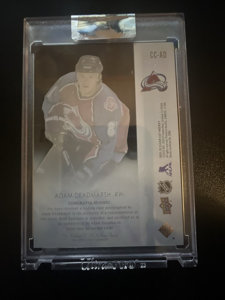 2021-22 Upper Deck Clear Cut #CC-AD Adam Deadmarsh Auto | eBay
