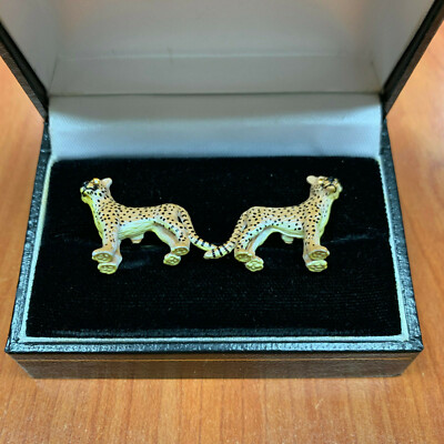 Safari Men's Cufflinks in Cheetah Shape | eBay