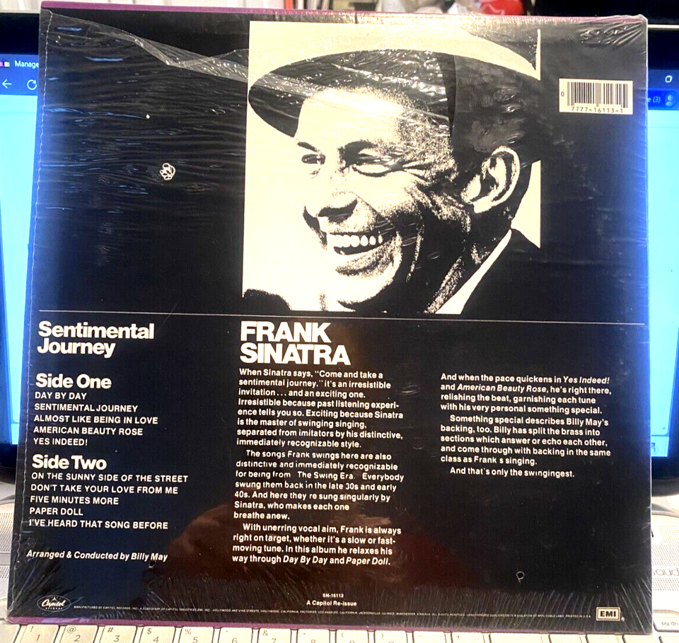 FRANK SINATRA "SENTIMENTAL JOURNEY" VINYL SEALED CAPITOL REISSUE SEALED ...