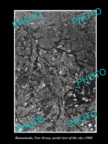 OLD 8x6 HISTORIC PHOTO OF RUNNEMEDE NEW JERSEY AERIAL VIEW OF THE AREA ...