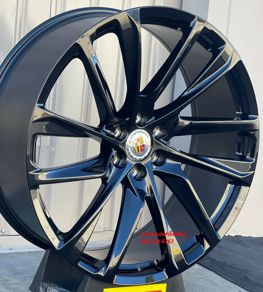 26'' FR98 Gloss Black Wheels fit Escalade 33'' MT Tires Silverado Yukon ...