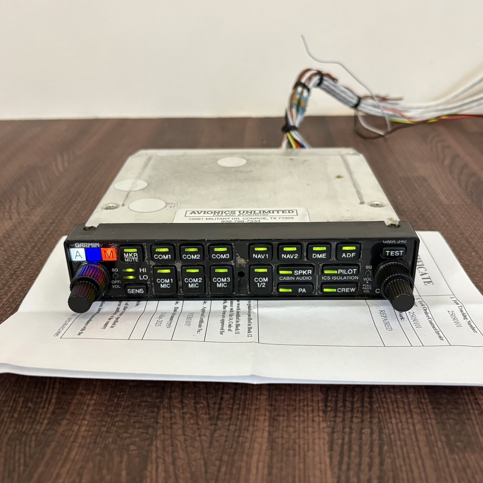 Garmin GMA 340 Audio Panel 011-00401-10 With New 8130-3 | eBay