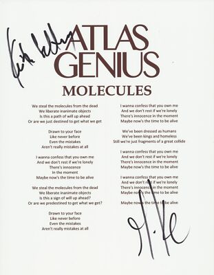 ATLAS GENIUS SIGNED MOLECULES LYRIC SHEET | eBay