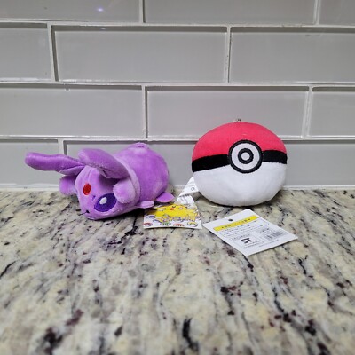 Pokemon Espeon + Poke Ball - Mini Plush Backpack Clip Keychain | eBay