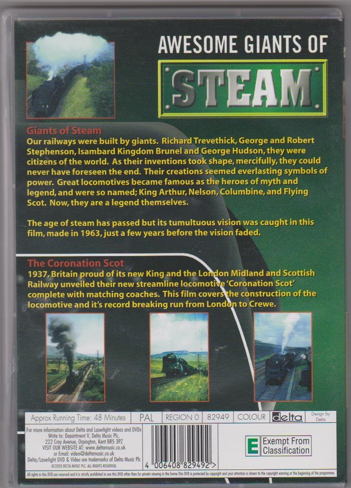 Awesome Giants Of Steam (DVD) ~ Railway DVD ~ Coronation Scot ~ BTF ...