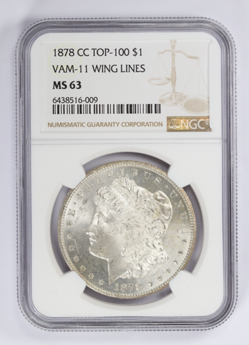 1878-CC Morgan Silver Dollar VAM-11 Wing Lines Top 100 NGC MS63 | eBay