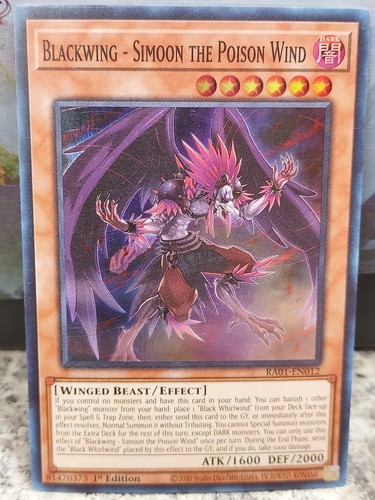 Blackwing - Simoon the Poison Wind RA01-EN012 Super Rare Yugioh! Holo ...