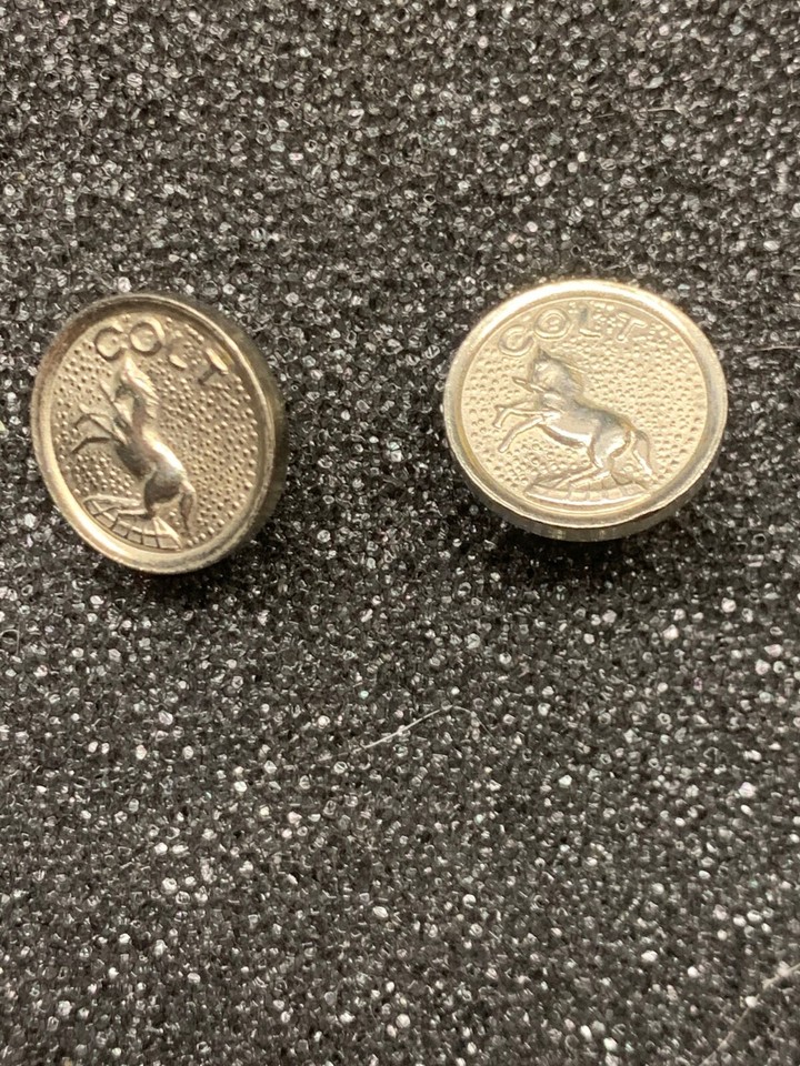 Colt Factory Original Grip Medallions Nickel Circles on Back | eBay