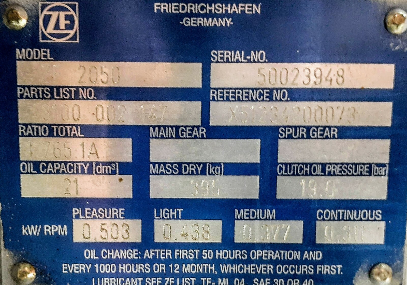 ZF Marine 2050, 1.765:1A, Transmission / Gearbox | Aftermarket | Germany