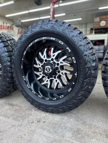 20x10 TIS 544MB WHEELS RIMS 33" RT TIRES RAM 2500 3500 CHEVY GMC HD ...