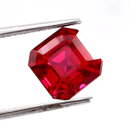 ASSCHER Cut 11 Ct+ NATURAL BURMA Pigeon Blood Red Ruby Loose Certified Gemstone | eBay