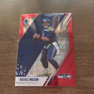 Nice 2021 Panini Phoenix Russell Wilson Red Laser Prizm #129/285 Made ...