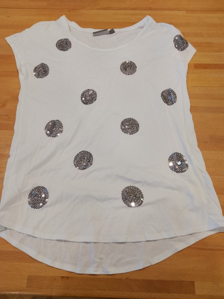 Susan Short Sleeve Top Silver Dots | eBay Australia