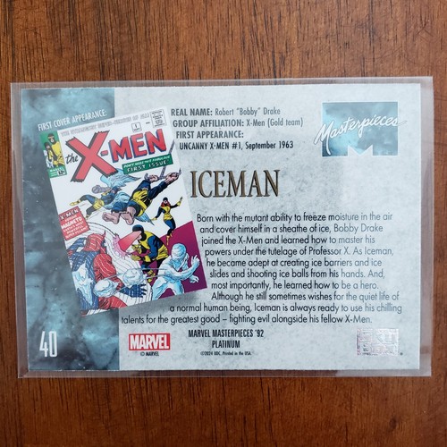 2024 Marvel Masterpieces ‘92 Platinum Iceman # 40 Base | eBay