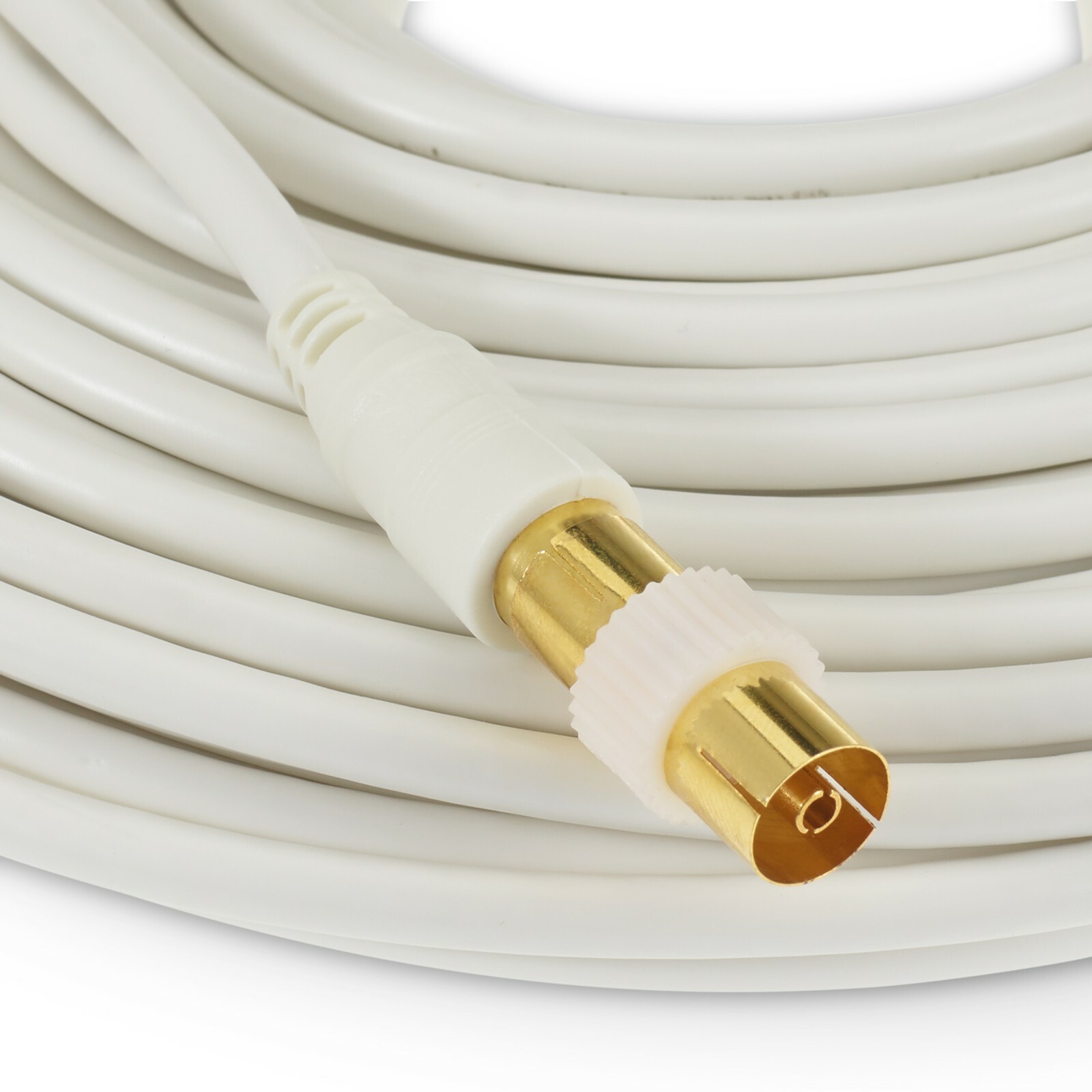 1-20m RF Coaxial Digital TV Aerial Cable Television Extension Gold ...