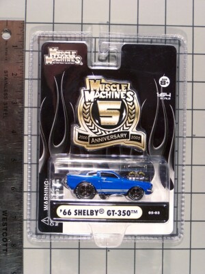 Muscle Machines 2005 '66 Shelby Mustang GT-350, blue w/GT350 tampos | eBay