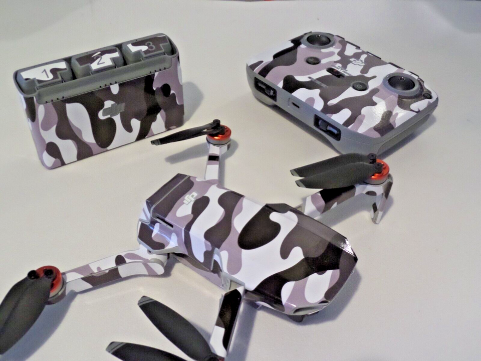 DJI mini 2 wrap, skin. New 2024 designs out now. Camouflage. Black,grey ...