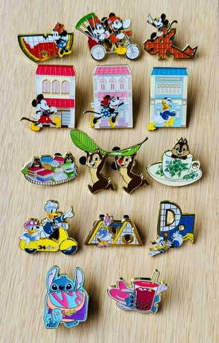 Disney Pins 2024 Mickey Singapore Mystery Goldwood Complete 14 Set W ...