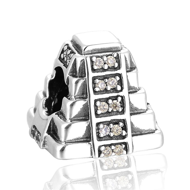 Mayan Pyramid Charm for Bracelet or Necklace, Delicate Silver Jewellery ...