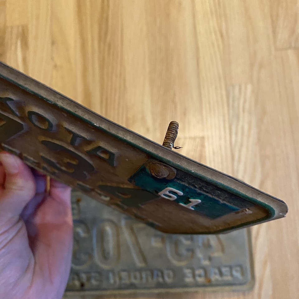 1961 North Dakota License Plate with Renewal Tab 1962 Peace Garden ...