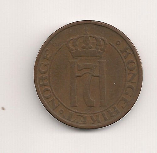 A0392 1937 Kingdom of Norway King Haakon VII, 2 ore coin Catalog KM ...