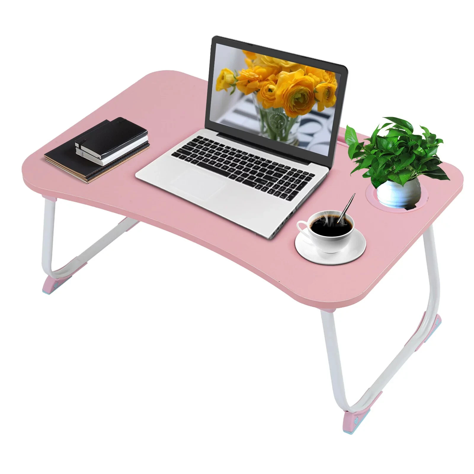 NEW Foldable Laptop Table Lap Desk Large Bed Tray with Drawer, Notebook ...