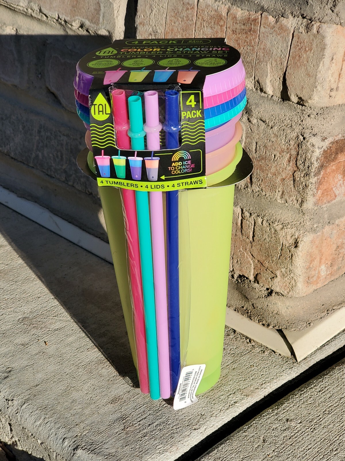 Tal Color Changing REUSABLE Tumblers & Straws Set 4 Pack Cold Cups ...