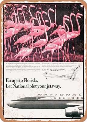 METAL SIGN - 1964 Escape to Florida Let National Plot Your Jetaway 2 ...