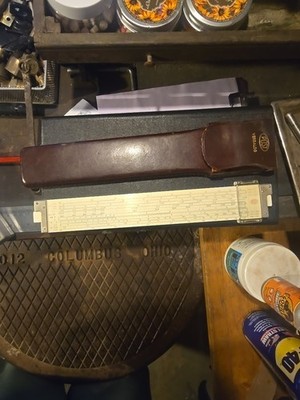 Vintage Frederick Post Versalog Slide Rule 1460 Leather Case Hemmi ...