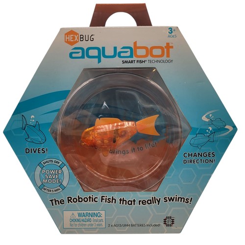 Hexbug Aquabot Smart Fish Robotic Swimming Orange Fish Shark Toy 460 ...