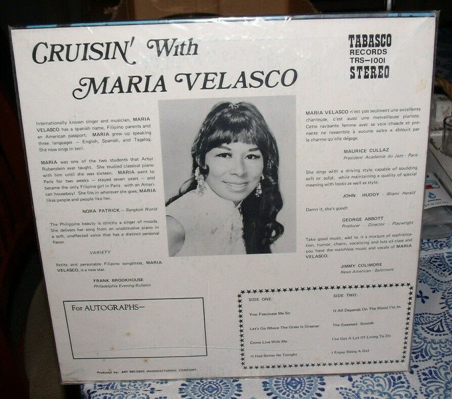 Crusin' With Maria Velasco ~ Rare Sealed LP ~ Tabasco Art Records | eBay