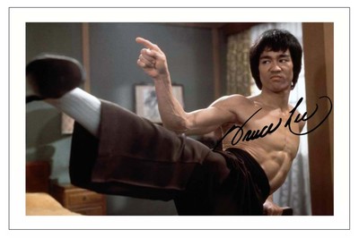 BRUCE LEE AUTOGRAPH SIGNED PHOTO PRINT KUNG FU ENTER THE DRAGON WAY OF ...