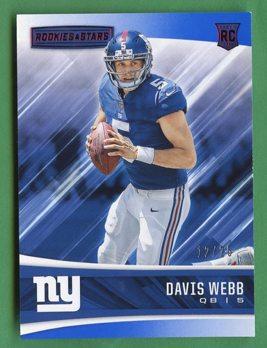 DAVIS WEBB 2017 ROOKIES & STARS FOOTBALL ROOKIE CARD /25 NEW YORK ...