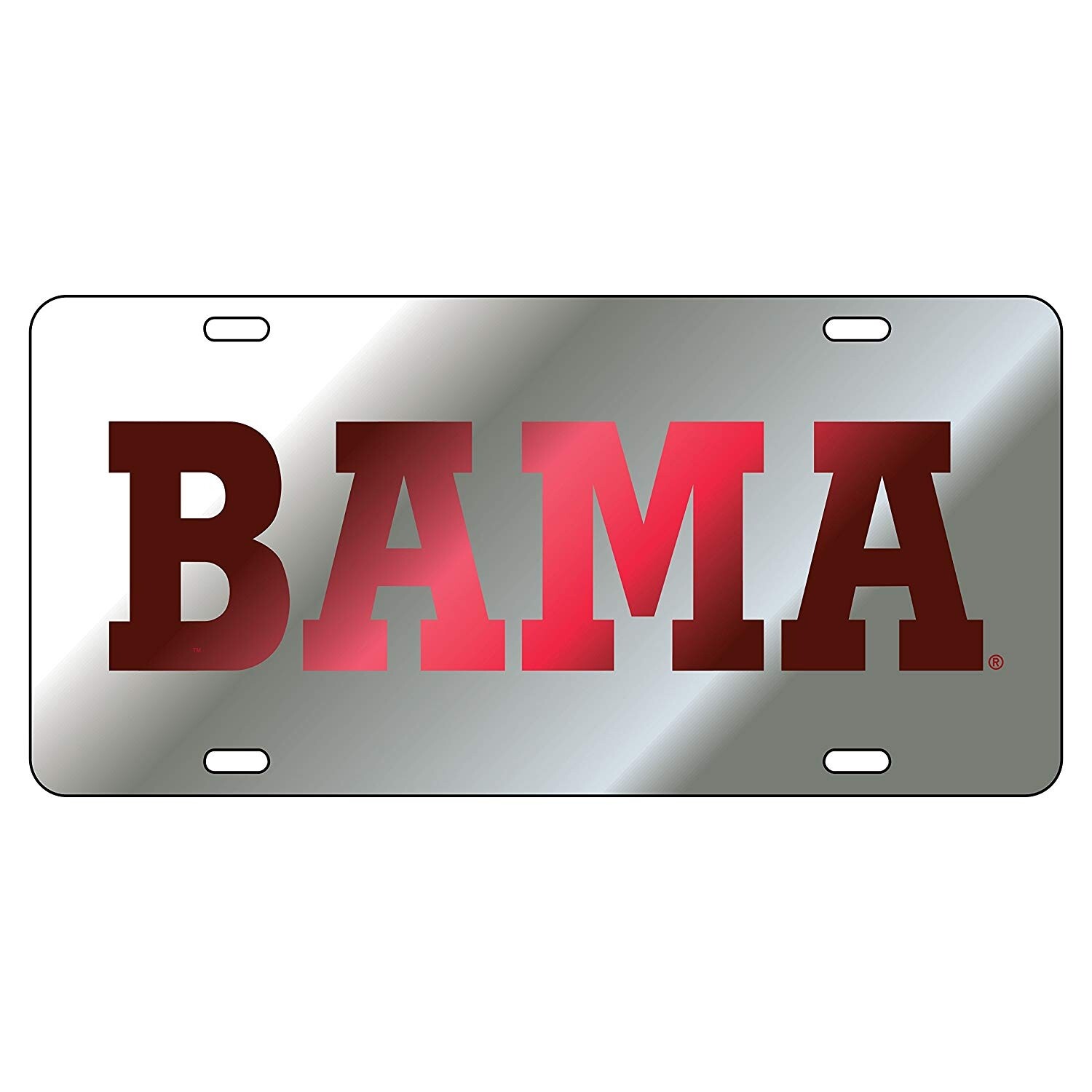 UNIVERSITY OF ALABAMA Silver "BAMA" Mirrored License Plate / Car Tag | eBay